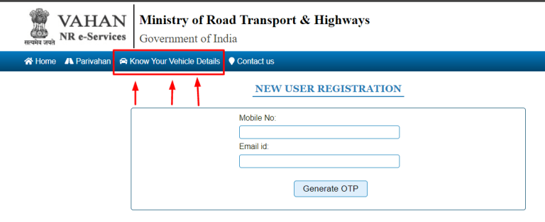 Search Vahan Details By Number Plate According to Region Online